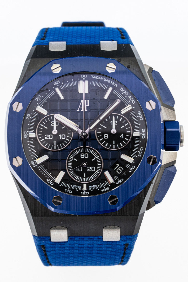 Audemars piguet Royal Oak offshore 43mm Blue Dial Blue Ceramic 26420CE ...