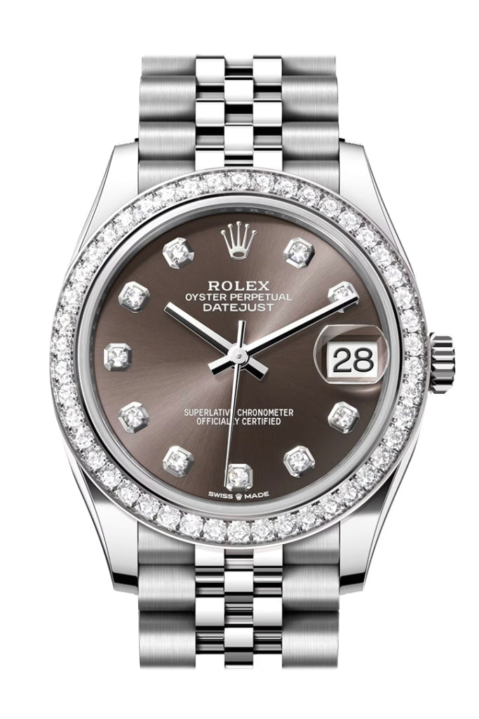 Rolex Datejust 31 Dark Grey Diamond Dial Jubilee Ladies Watch 278384RB ...