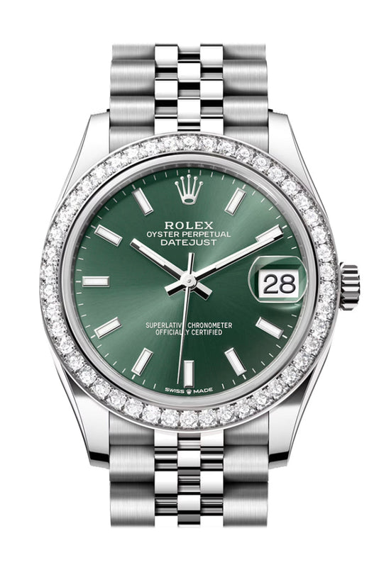 Rolex Datejust 31 Green Dial Jubilee Ladies Watch 278384RBR 278384RBR ...