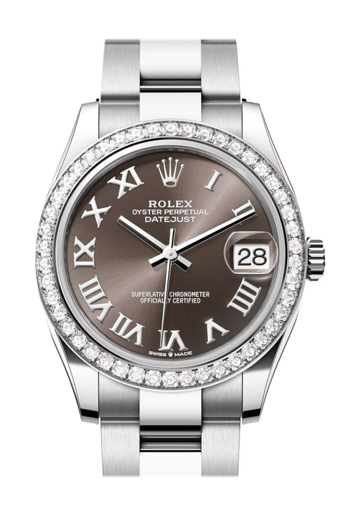 Rolex Datejust 31 Dark Grey Roman Dial Ladies Watch 278384RBR 278384RB ...