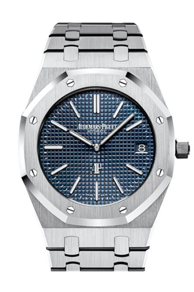 Audemars Piguet Royal Oak Blue Dial Extra-Thin Stainless steel Watch ...