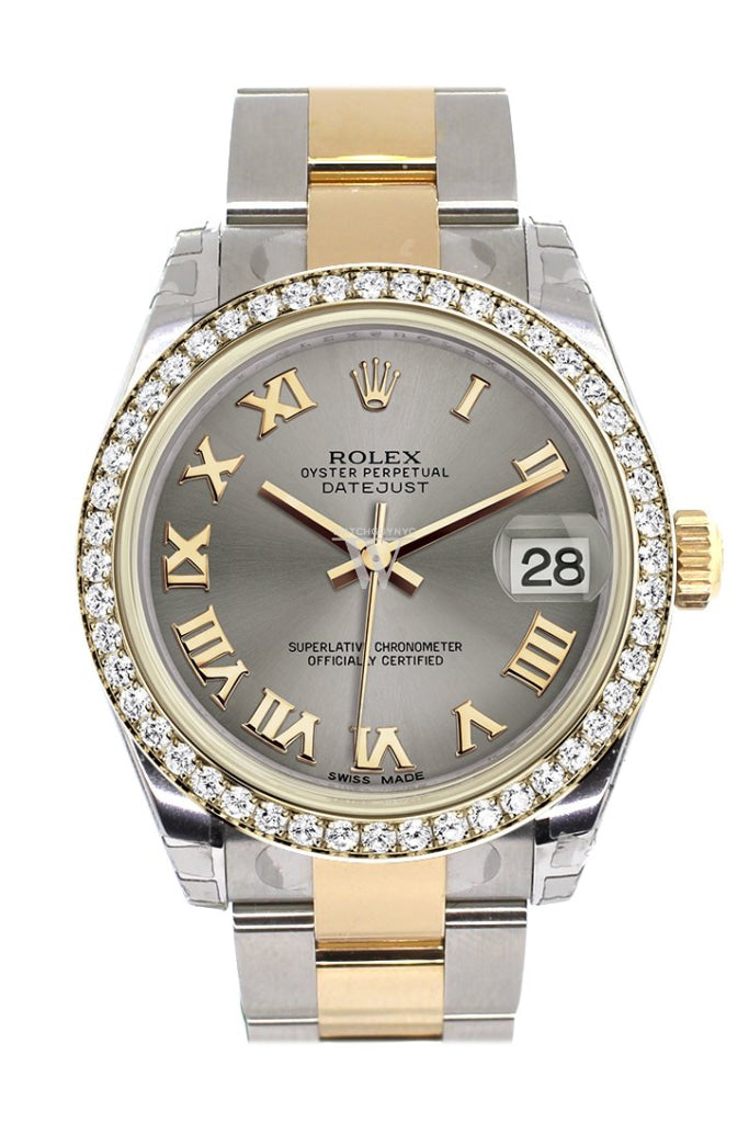 ROLEX 178383 Datejust 31 Steel Dial Diamond Bezel 18k Yellow Gold ...